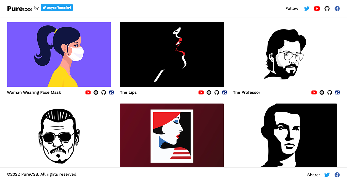 PureCSS Showcase by Asyraf Hussin